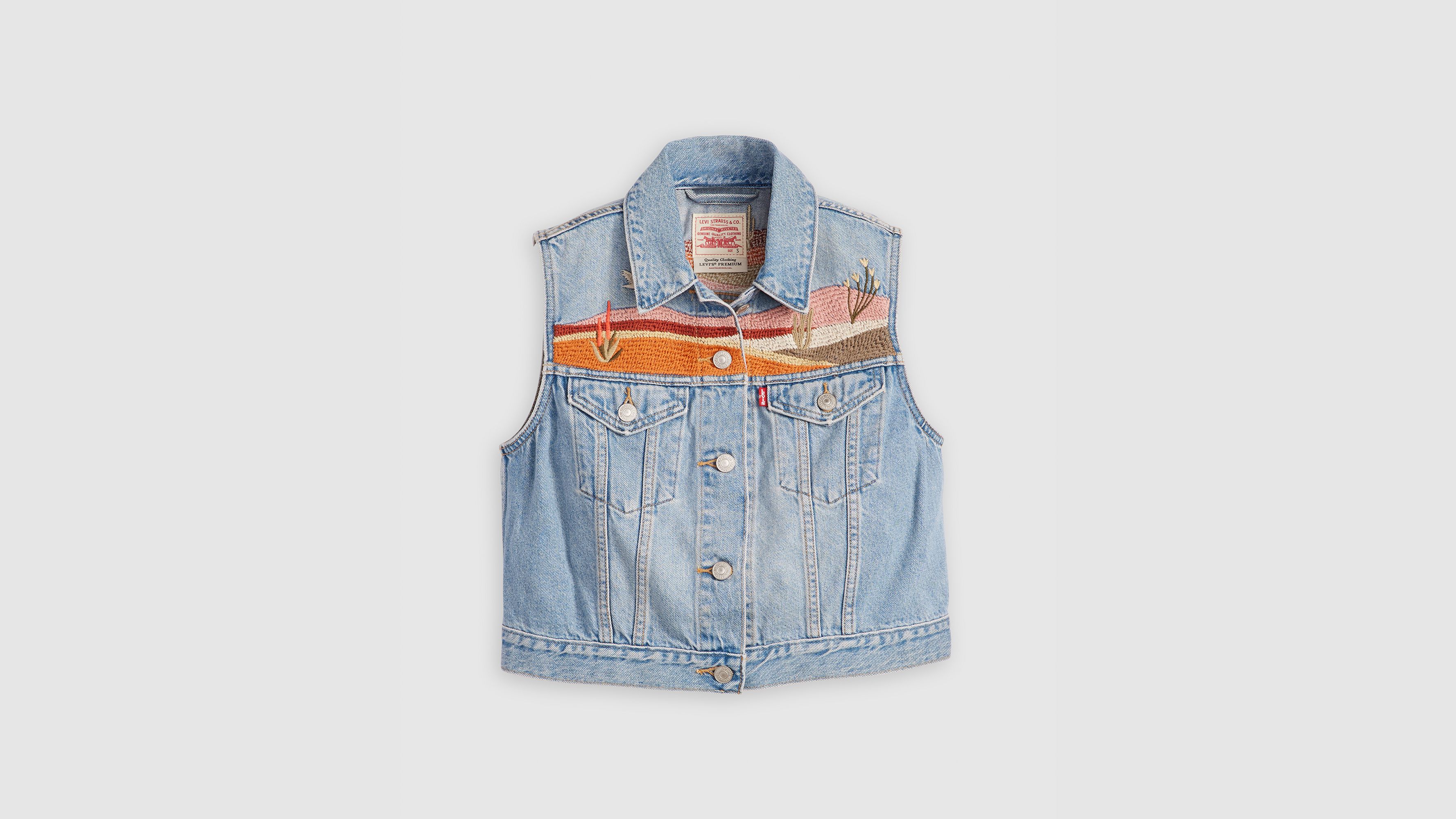 Embroidered XS Denim Yelek 125775 | Levi's TR