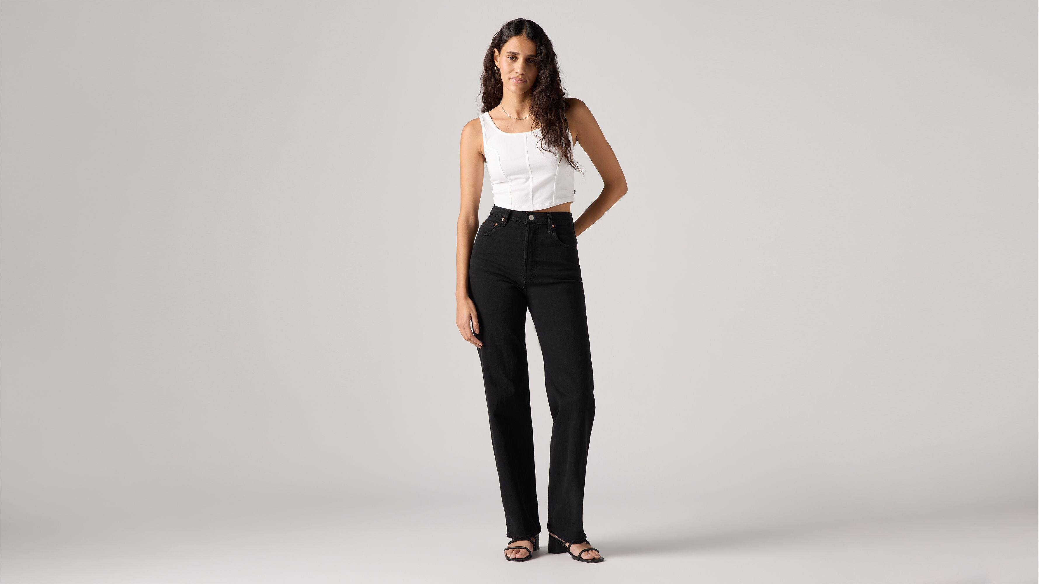 Ribcage Full-Length Kadın Jean Pantolon - Black Sprout 126280 | Levi's TR