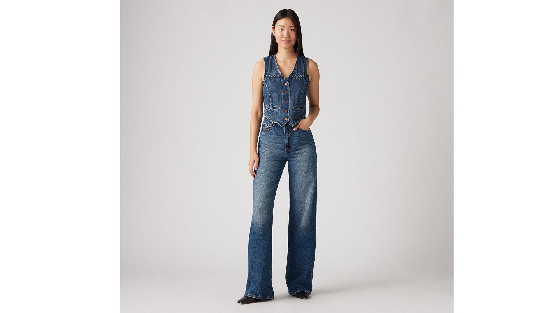 Ribcage Wide Leg Kadın Jean Pantolon - Polar Perimiter 125815 | Levi's TR